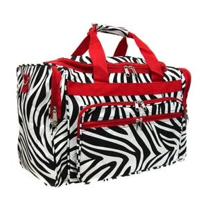 Bags | Duffle Bag Zebra Red | Poshmark
